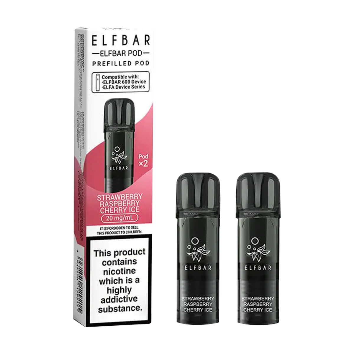 Strawberry Raspberry Cherry Ice Elfbar 600 Pods – Aquavape