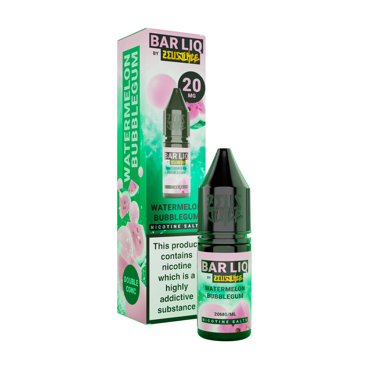 Watermelon Bubblegum Zeus Juice Bar Liq Nic Salt E-Liquid – Aquavape